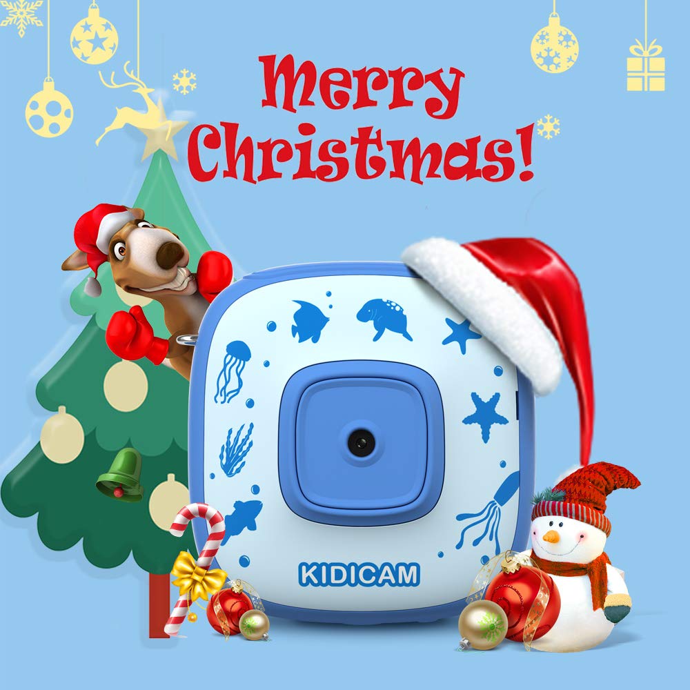 Dragon Touch Kids Action Camera - Waterproof Kidicam 2.0 Digital Camera for Boys Girls 1080P Sports Camera Camcorder with 16GB Memory Card (Blue)