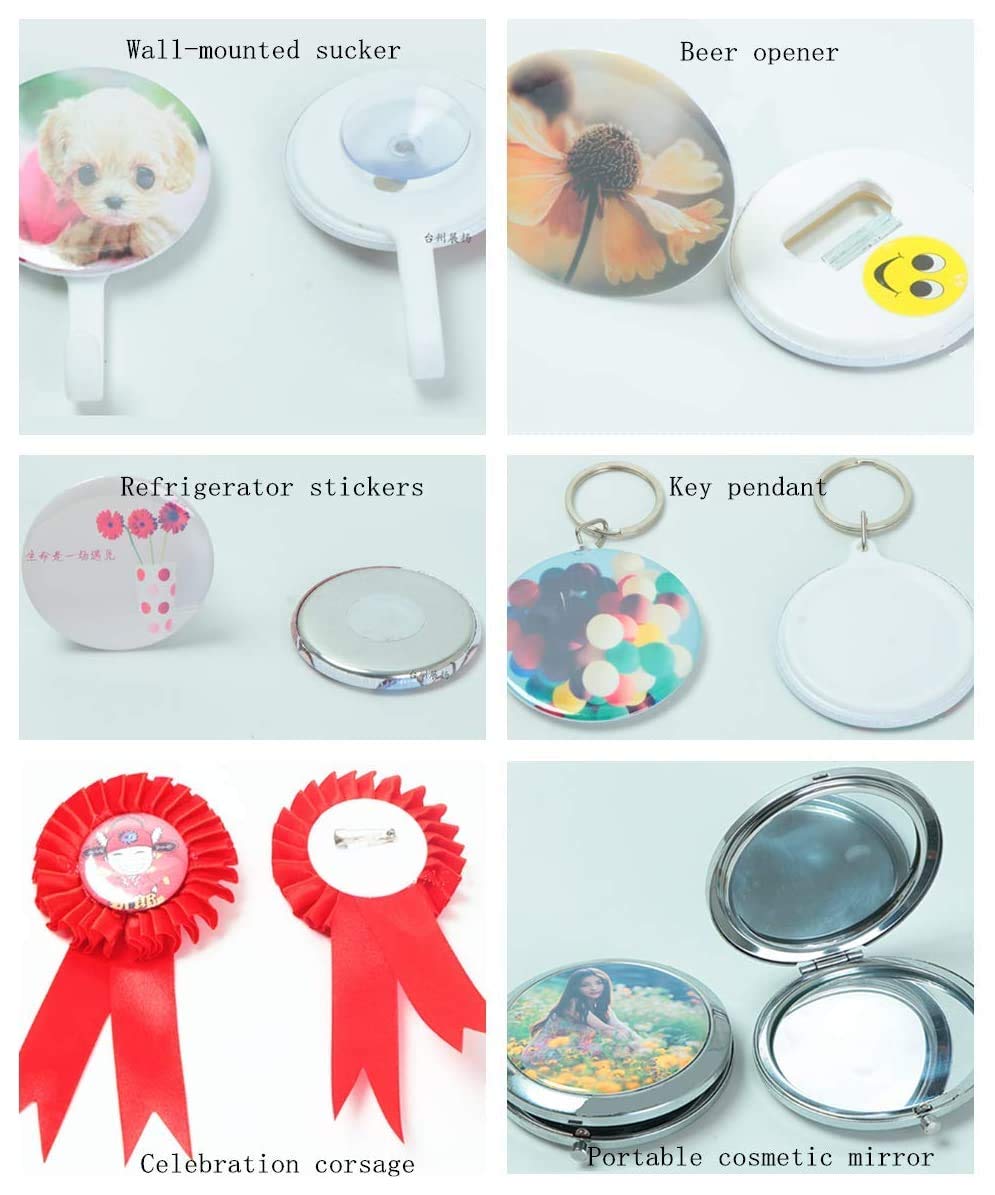 DNYSYSJ Badge Button Maker Cutting Machine Manual Round Graphic Punch Die Cutter DIY Button Badge Making Kit 37mm (49mm Cut Diameter)