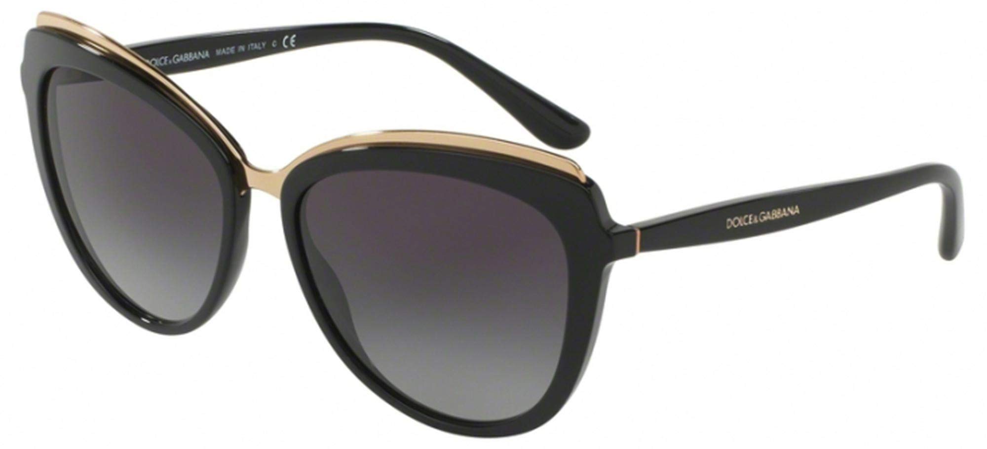 Dolce & Gabbana Women's Acetate Woman Sunglass Cateye, Black, 57.0 mm