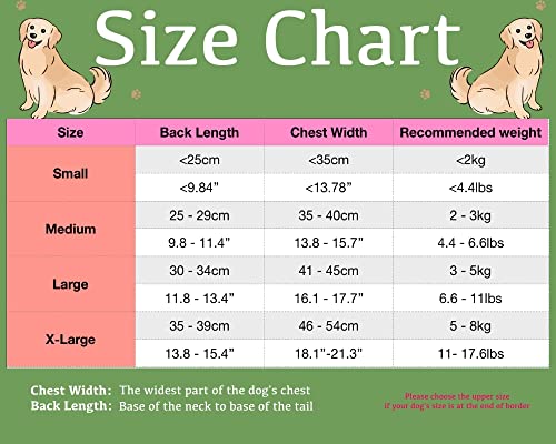 Plemonet Pet Dog Clothes Dog Jacket Fleece Lining Extra Warm Coat Cat Jacket Dog Denim Jacket Dog Coat Puff Winter (Pink, Large)
