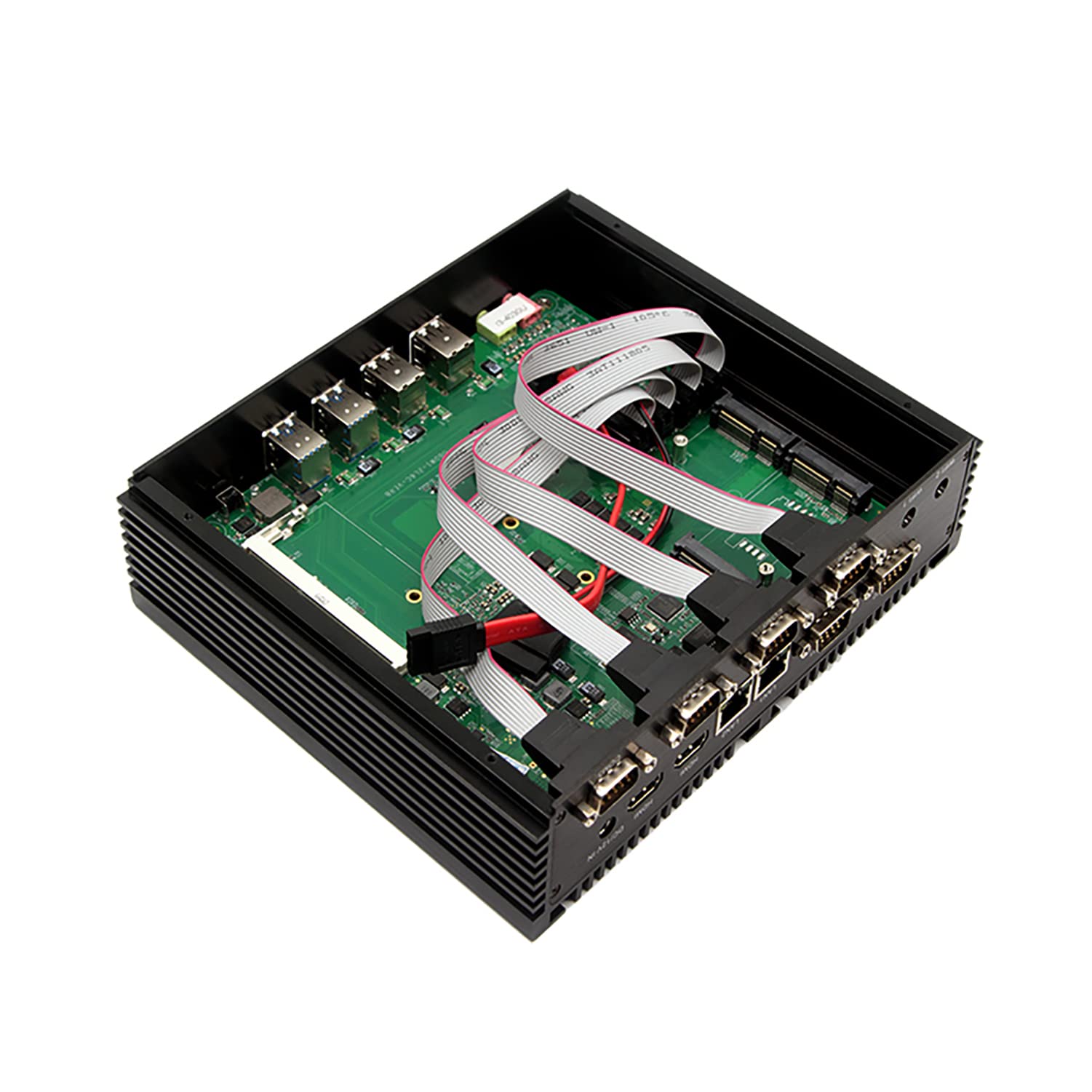 HUNSN Fanless Industrial PC, Mini Computer, I5 4200U 4250U 4258U 4278U 4288U, Windows 11 / Linux Ubuntu, IM04, 2 x HDMI, 2 x LAN, 6 x COM, 4 x USB3.0, 4 x USB2.0, 8G RAM, 256G SSD