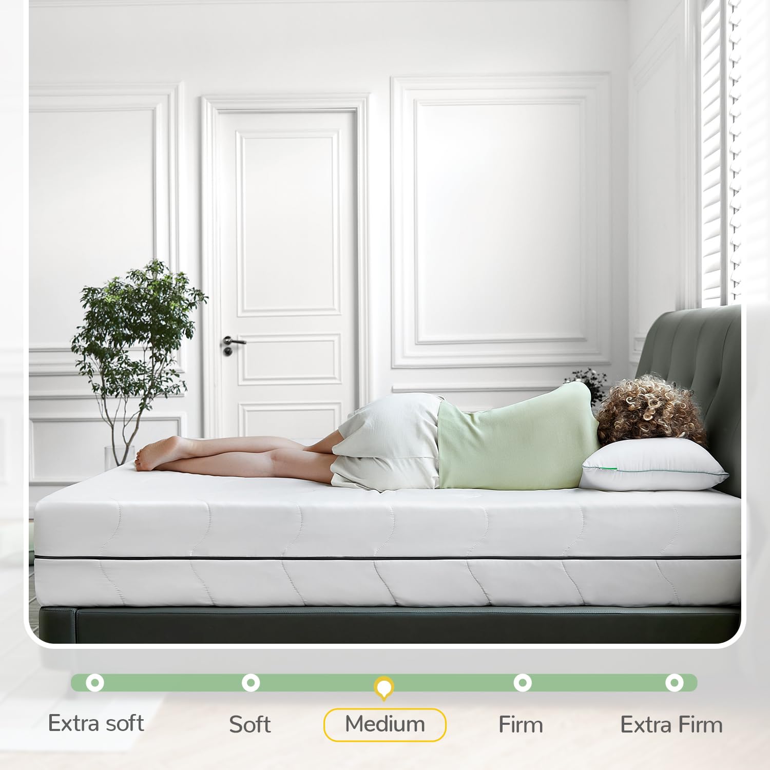 Novilla King Size Mattress, 10 Inch Memory Foam Mattress for Motion Isolating, Pressure Relief & Cool Sleep, Mattress King in a Box, White