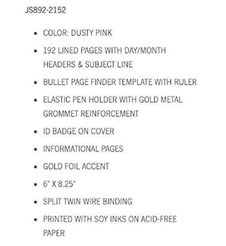 Designworks Ink Standard Issue No. 12 Dusty Pink Undated Planner Notebook Journal with Lined Pages, Elastic Pen Holder, and Durable Spiral Binding for Work, Writing, Journaling - 6" x 8.25"