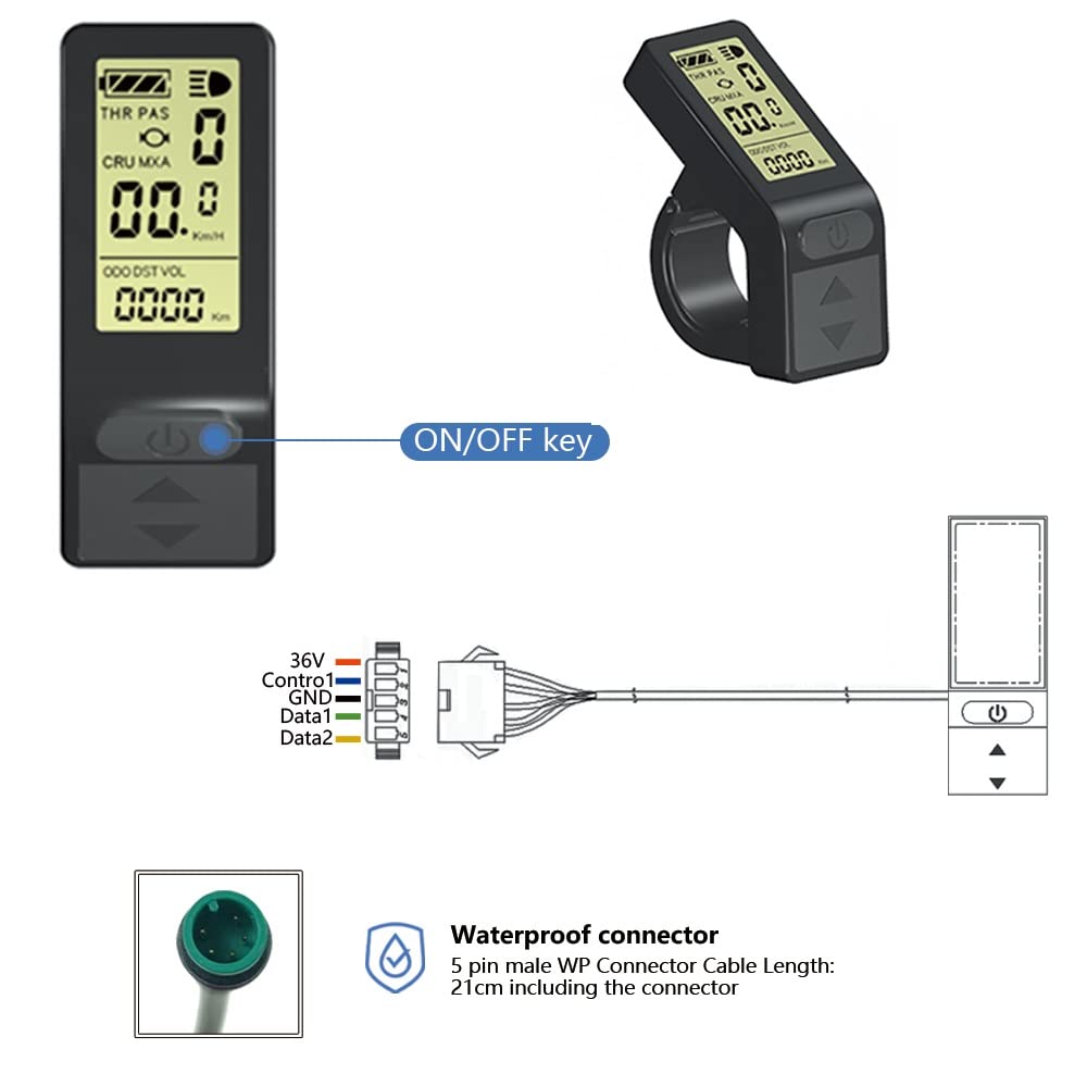 Ebike LCD Display Mini KT-LCD4 Instrument Compatible 24V/36V/48V/52V KT Controller System Electric Bicycle Conversion Kit
