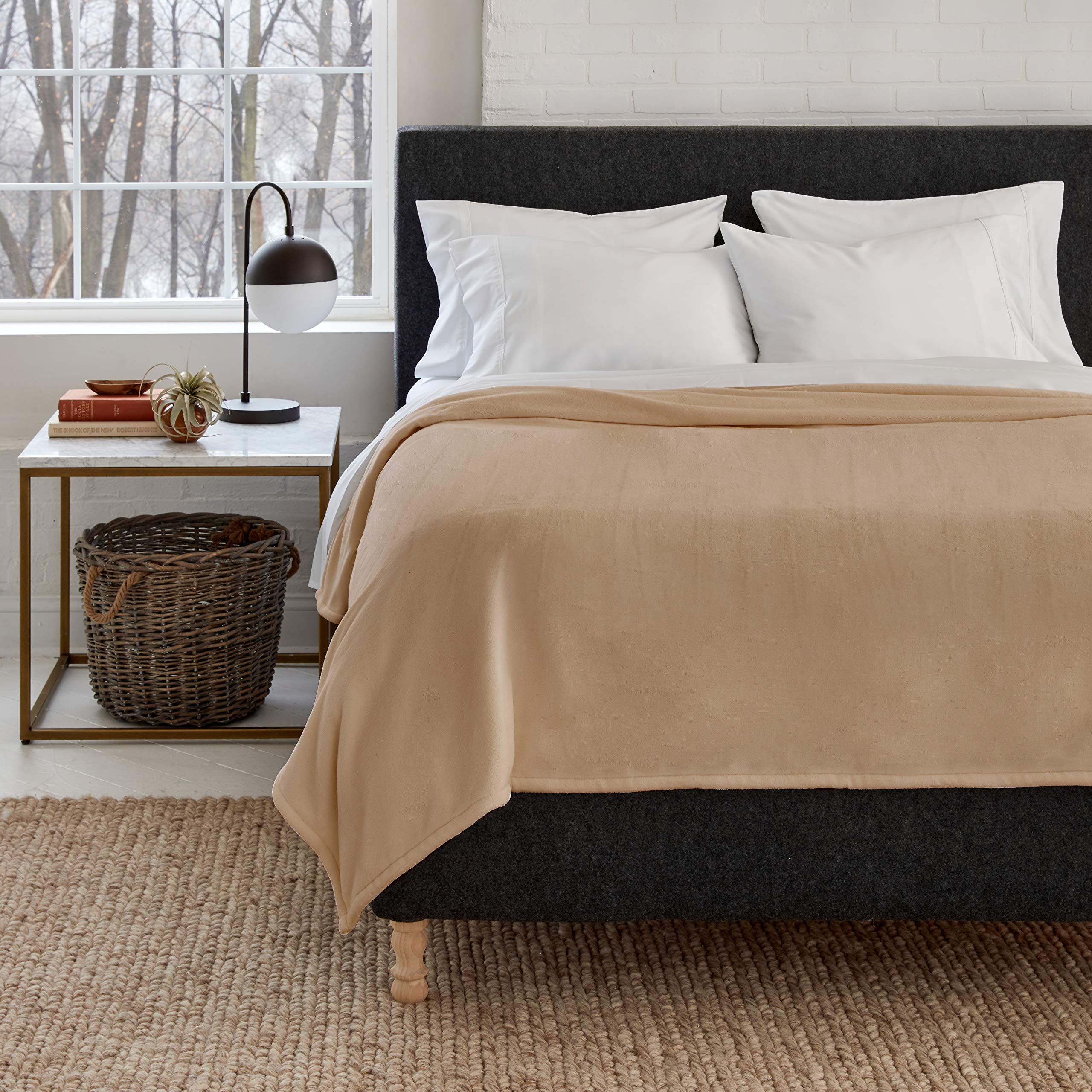 Eddie Bauer - Queen Heated Blanket, Soft Brushed Microplush Electric Blanket, Warm & Cozy Bedding (Cabin Comfort Khaki, Queen)