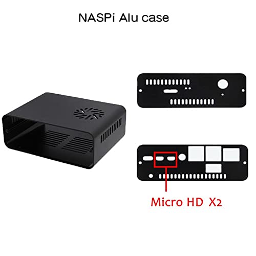 MACIMO NASPi Kit+Metal Case+X823 Expansion Board+X-C1 Board Replacement PWM Fan for Raspberry Pie SATA HDD/SSD NAS Storage Server
