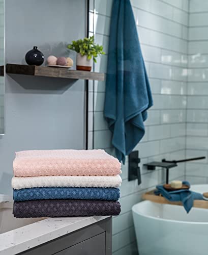 Simpli-Magic 79446 Diamond Bath Towels Set, 6 Piece Set, 2 Bath Towels, 2 Hand Towels, 2 Washcloths, White