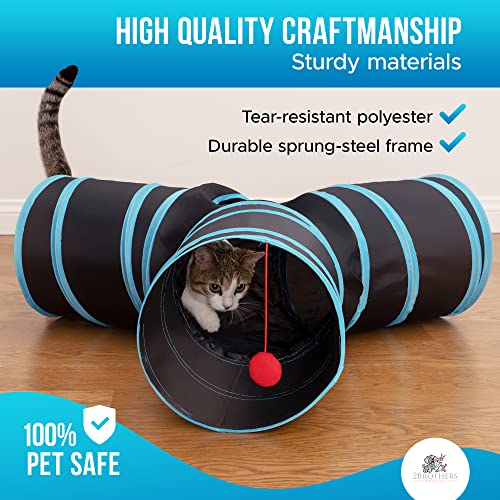 Pop Up Cat Tunnel Toy β Durable, Tear-Resistant Pet Tunnel for Cats, Rabbit Tunnel & Kitty Tube β Space-Saving Cat Tunnels for Indoor Cats with Hanging Ball & Peekaboo Hole