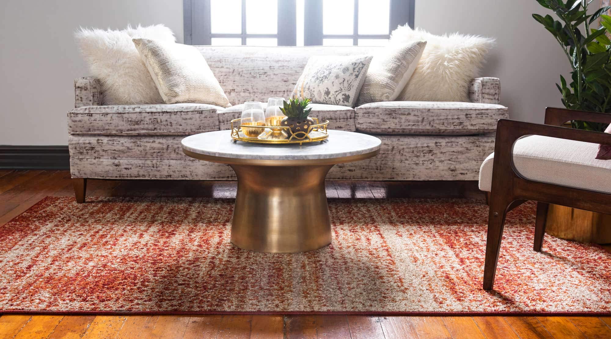 Unique Loom Autumn Collection Modern Contemporary Casual Abstract Area Rug (Terracotta/ Beige Rustic, 9 x 12 ft Rectangular)