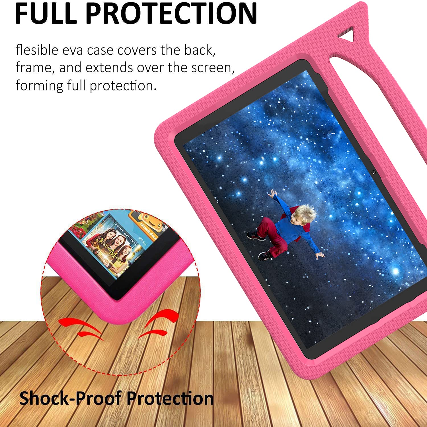 Fire HD 10 Case & Fire HD 10 Plus Kids Cases (11th Generation,2021 Release), BORXJNM Lightweight ShockProof Kid-Proof Cover with Stand for Amazon Kindle Fire HD 10 Kids Tablet & Kids Pro Tablet - Pink