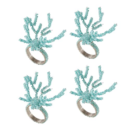 Saro Beaded Coral Napkin Ring | Aqua | 1 Pc.