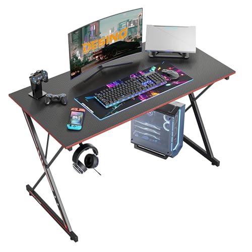 DESINO Gaming Desk 32 Inch PC Computer Desk, Home Office Desk Table Gamer Workstation, Simple Game Table, Gray