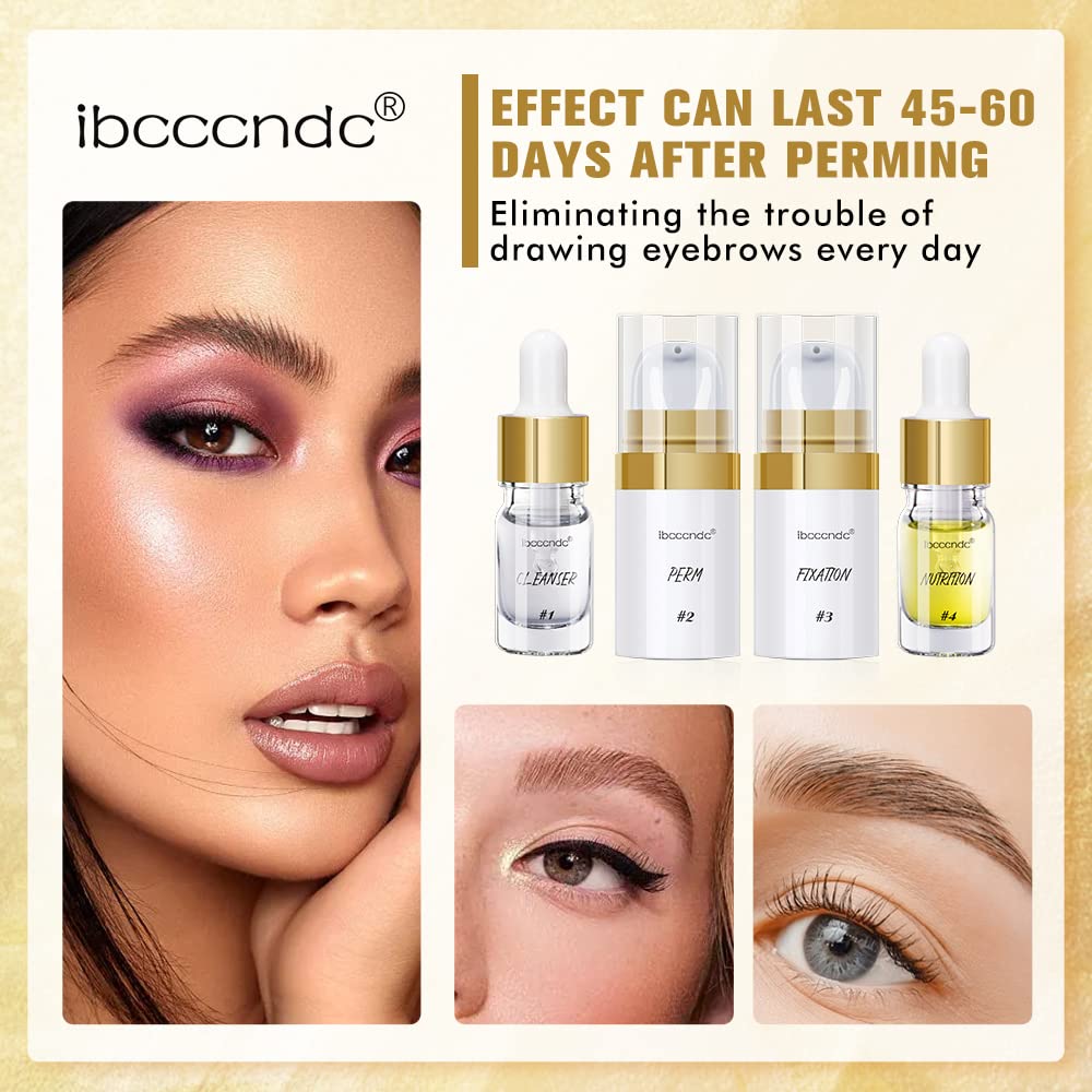 Ibcccndc Eye Brow Lamination Kit Instant Brow Lift Perm Kit for Fuller, Eyebrow Lamination Kit At Home DIY Perm For Your Brows, Thicker Brows Lasts For 6 Weeks (eyebrow lamination kit)