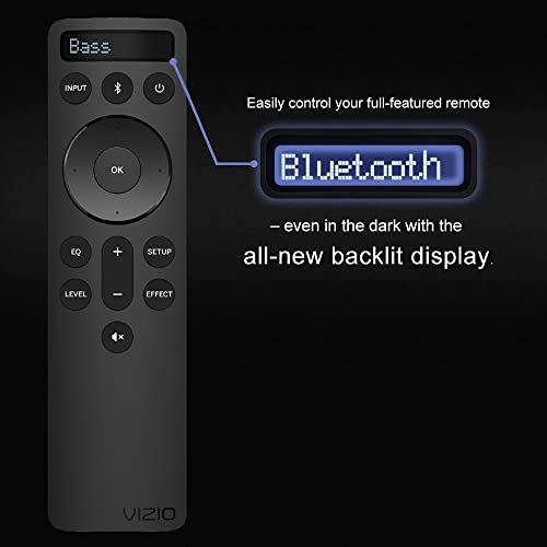 OEM Replacement Bluetooth Backlit Display Sound Bar Remote Controller fit for Vizio 5.1.2 and 5.1.4 Premium Sound Bar Home Theater System(M512a-H6, M512a-H6, P514a-H6)
