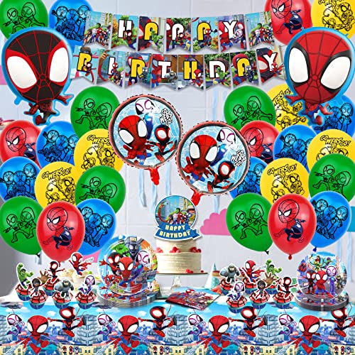 ERMODA 175pcs Cartoon Tablecloth Decoration for Birthday Party Supplies06