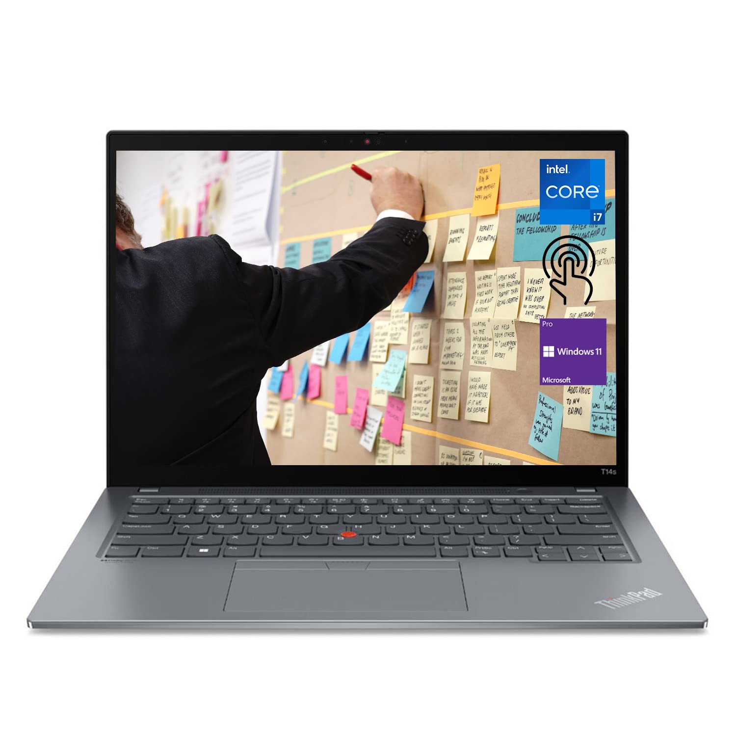 Lenovo ThinkPad T14s Business Laptop, 14" FHD Touchscreen, Intel Core i7-1165G7 Processor, 16GB RAM, 2TB PCIe SSD, IR Camera, HDMI, FP Reader, Backlit KB, Wi-Fi 6, Windows 11 Pro, Grey