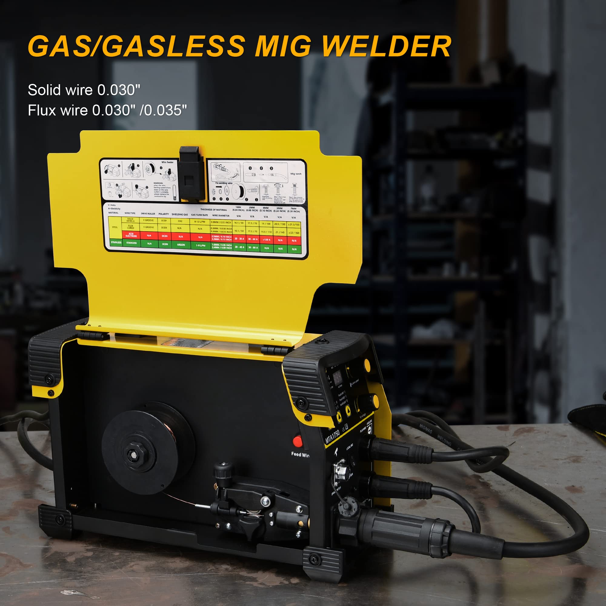 Flameweld Mig Welder Machine - 3 In 1 Gas/Gasless MIG, Spool Gun MIG, Lift TIG/Stick Welding Machine, 110/220V Dual Voltage, 175A MIG Welding Machine