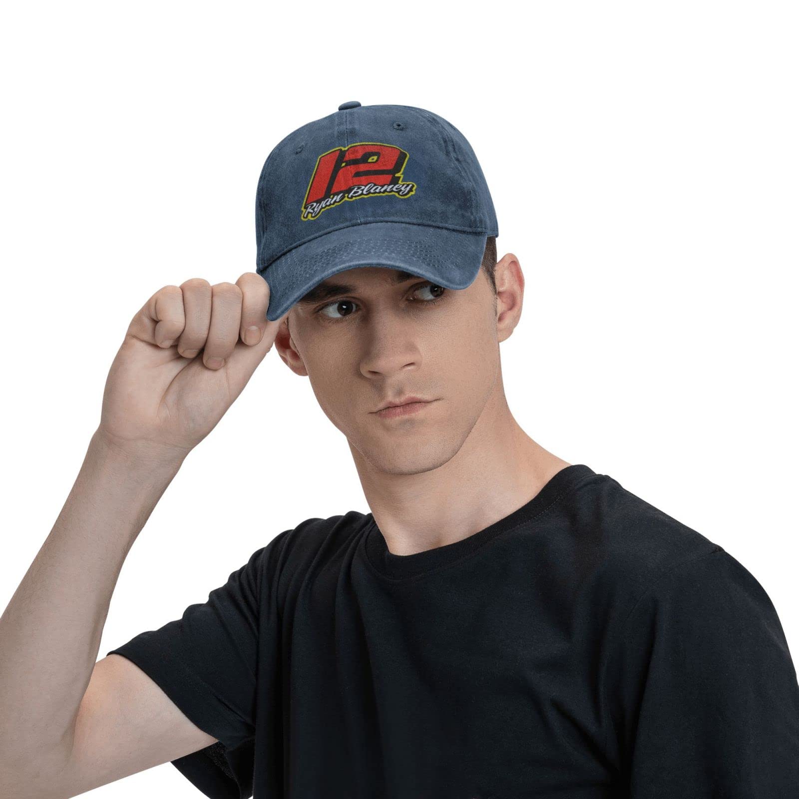 DENOU Ryan Blaney Baseball Cap Man's Golf Hats Washable Adjustable Women's Trucker Hat Navy Blue