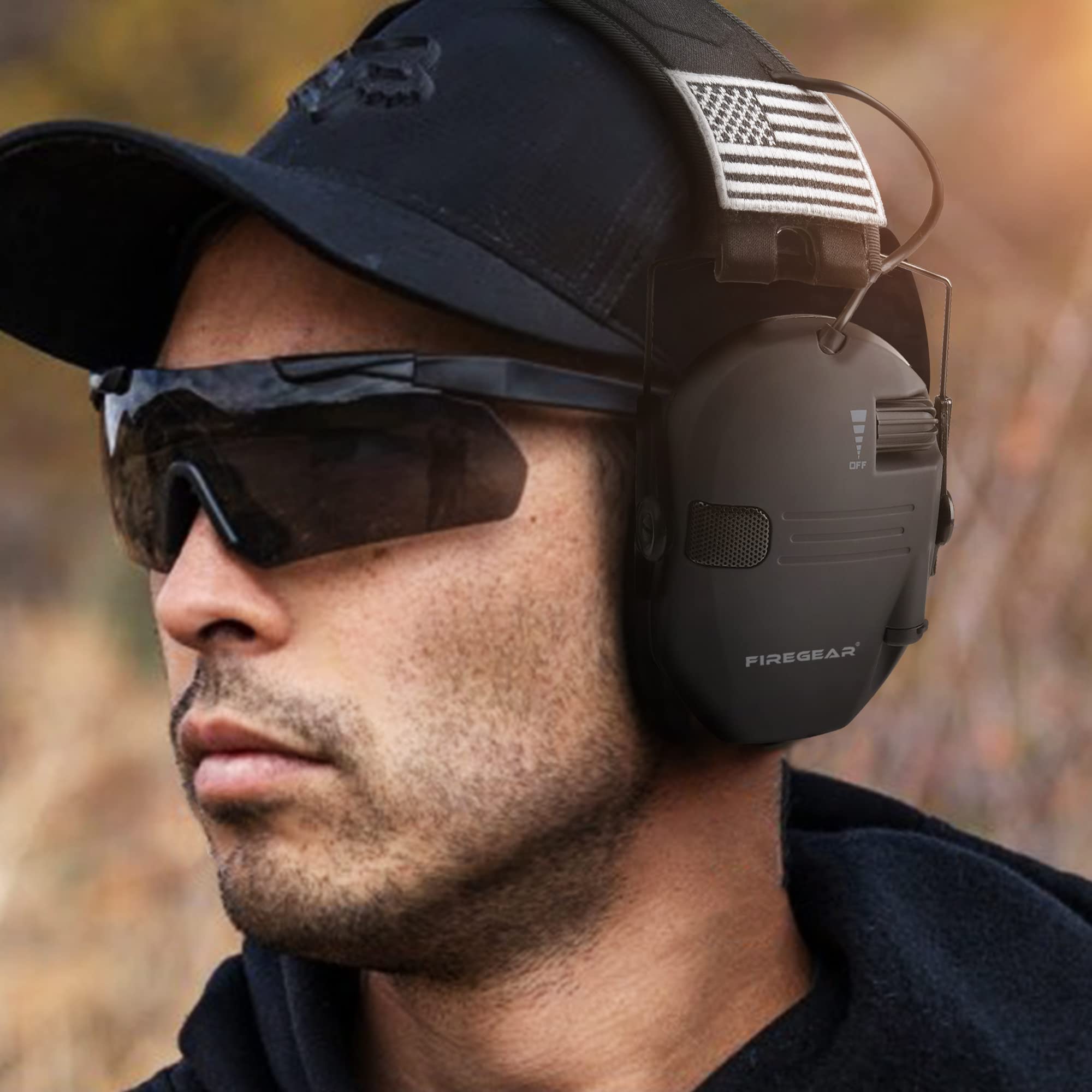 FIREGEAR Shooting Ear Protection Electronic Hearing Protection Noise Cancelling Ear Muffs for Shooting Range and Hunting