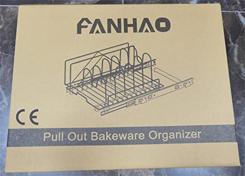 FANHAO Slide Out Cutting Board, Bakeware, and Tray Organizer, Wire Pull Out Kitchen Cabinet Organizer for Pots, Pans, and Lid Cookware, 13.5 inch wide x 17.7 inch deep β Chrome