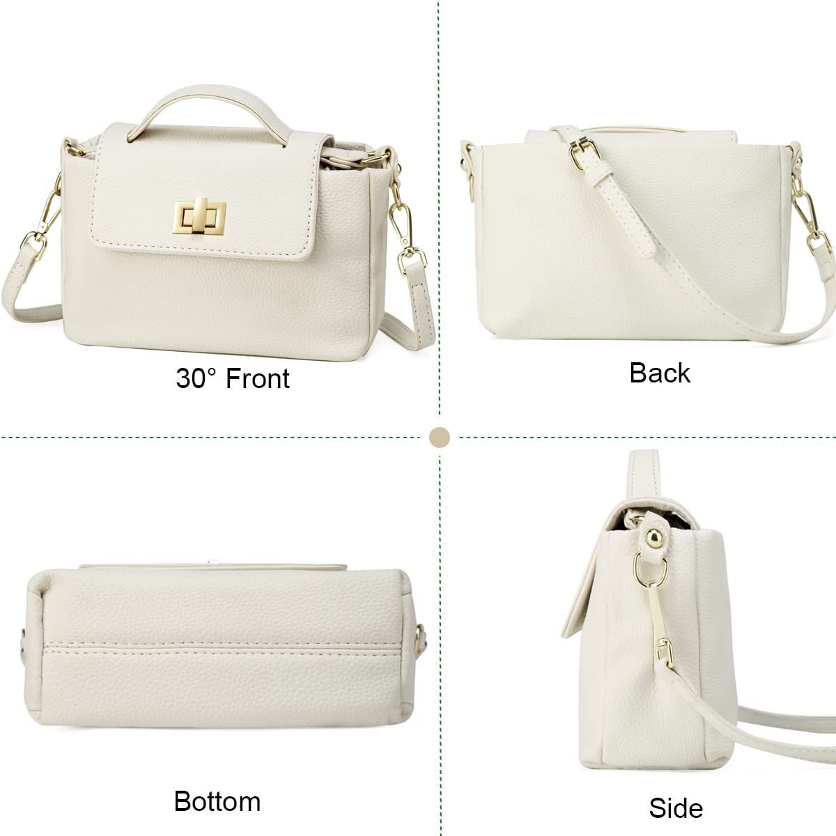 Flapover Retro Mini Top Handle Purse Shoulder Bag Small Crossbody Purse for Women Girls