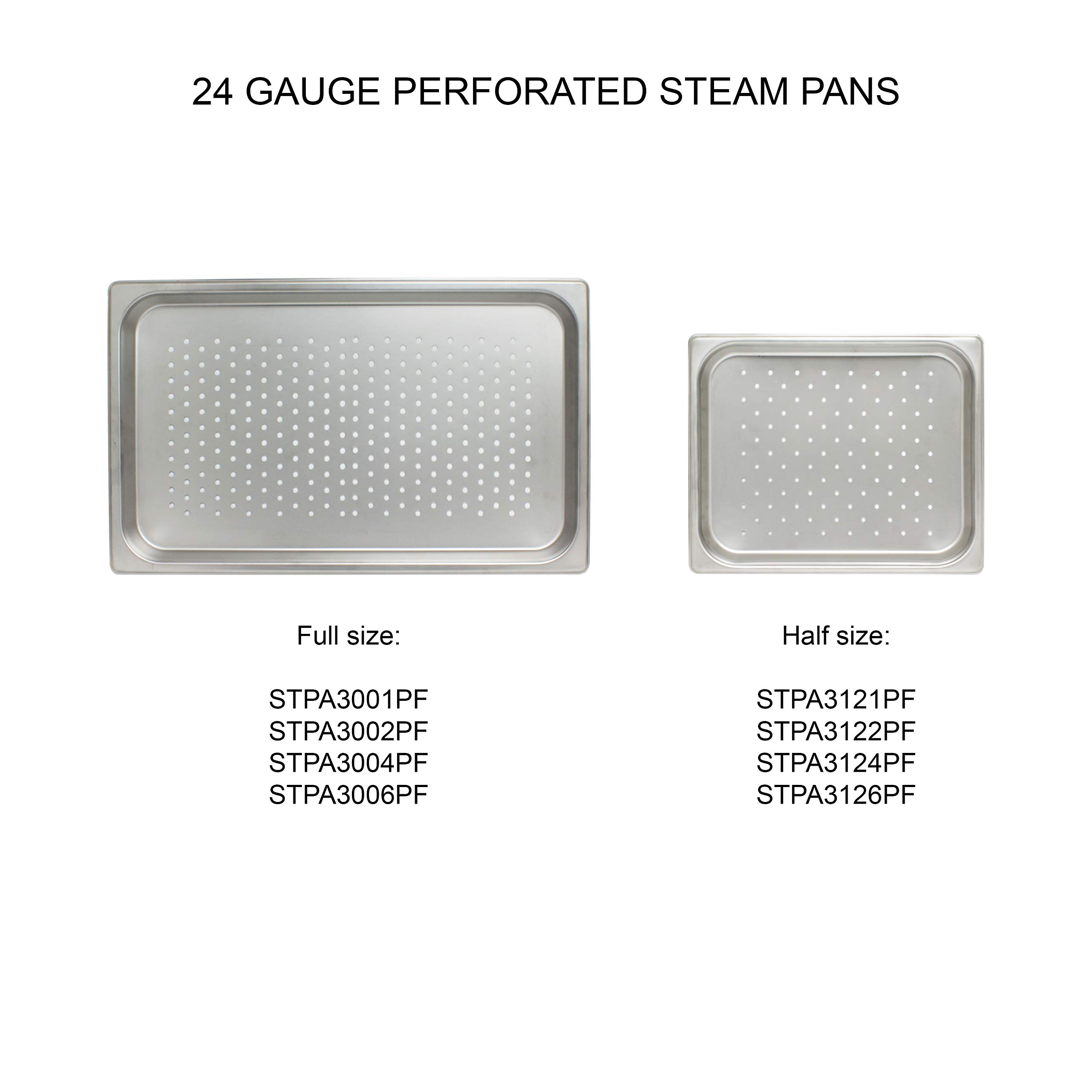 Thunder Group full size 2 1/2" deep perforated 24 gauge steam pans, comes in each