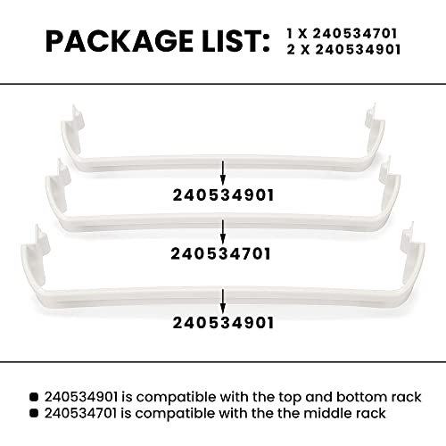 Replacement for 240534701(Middle) 240534901 Refrigerator Door Shelf Compatible with Frigidaire Kenmore Refrigerator Rack Bar Replacement for AP3214631 PS734936 948952 AP3214630 PS734935