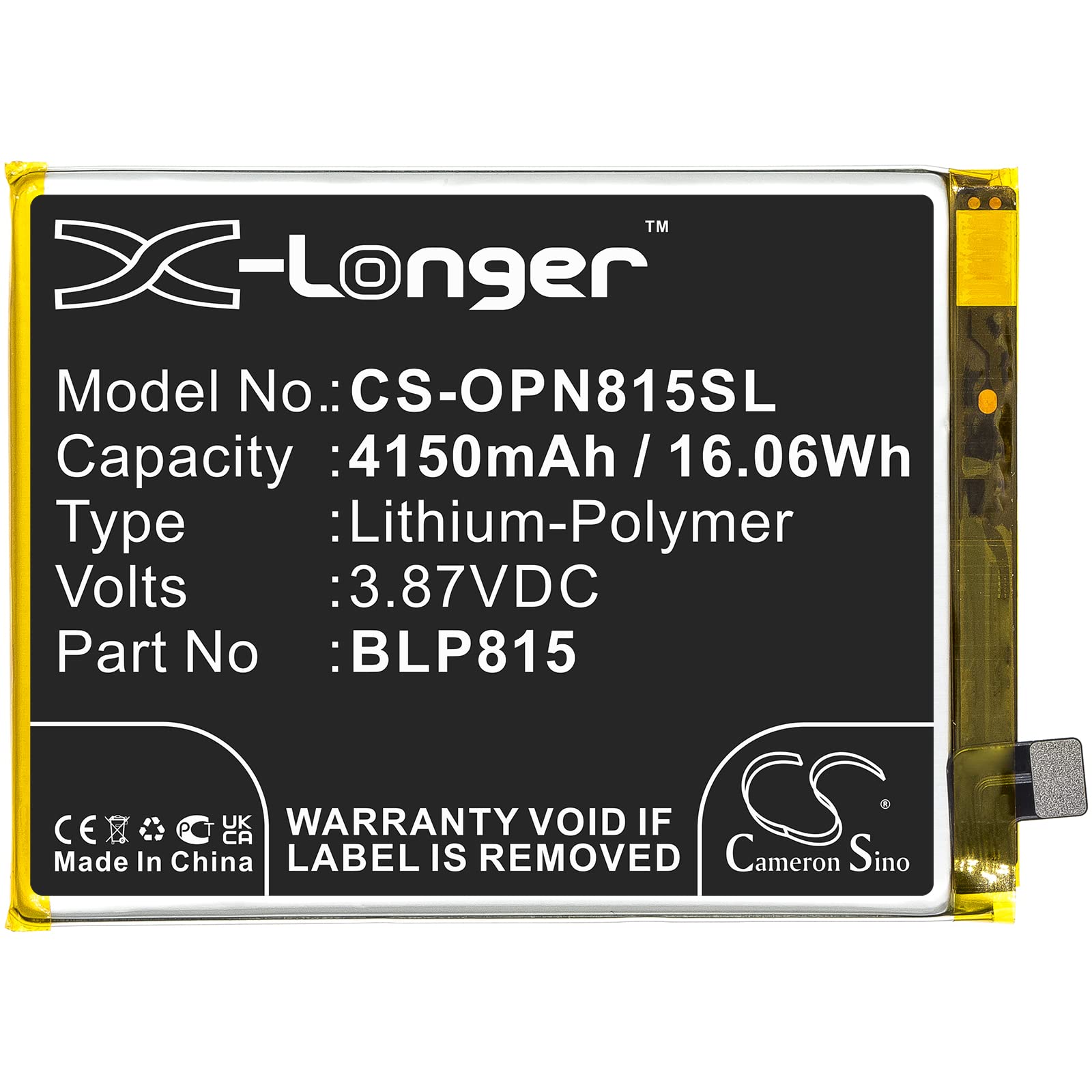 Tingen 4150mAh Battery Replacement for BE2025 BE2028 Nord N10 5G BE2029 BE2026 BLP815 (3.87V)