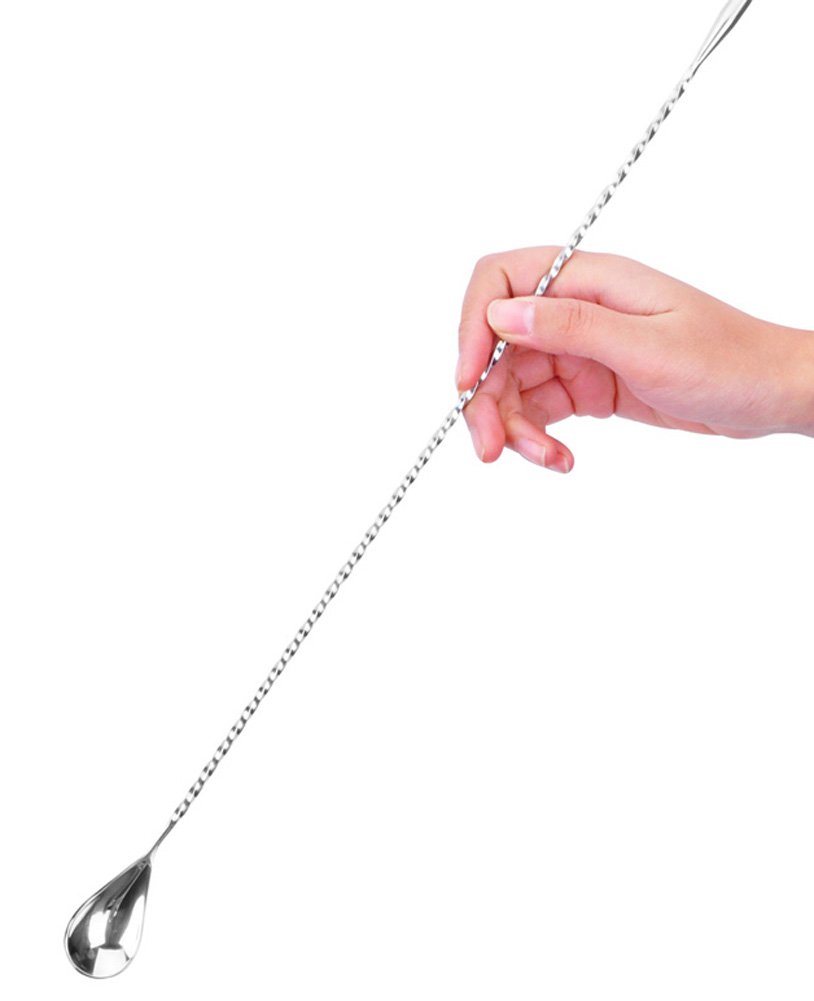 Purefold 15.7 Inches (40 CM) Stainless Steel Bar Spoon, Bartender Cocktail Shaker Cocktail Mixing Spoon,Spiral Pattern