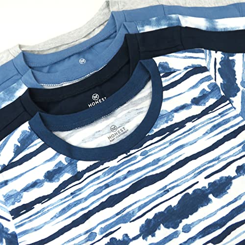 HonestBaby Organic Cotton Short Sleeve T-Shirt Multi-Packs 5-Pack Indigo Blues, 4T