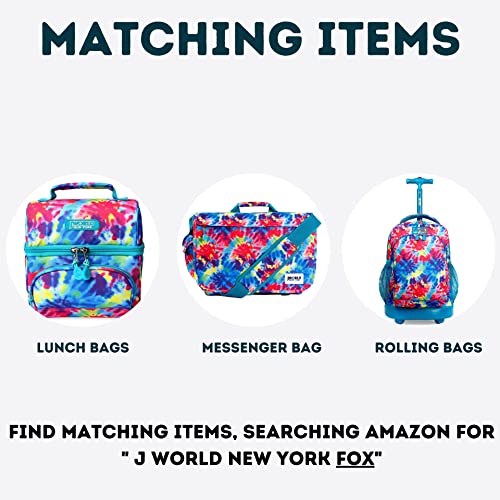 J World New York Casey Kids Lunch Bag. Cute Insulated Lunch-Box for Boys Girls, Fox