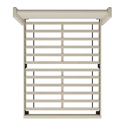 Merrick Lane Bramlett Modern Full Size Platform Bed Frame with Padded Faux Linen Upholstered Wingback Headboard and Wood Support Slats in Beige