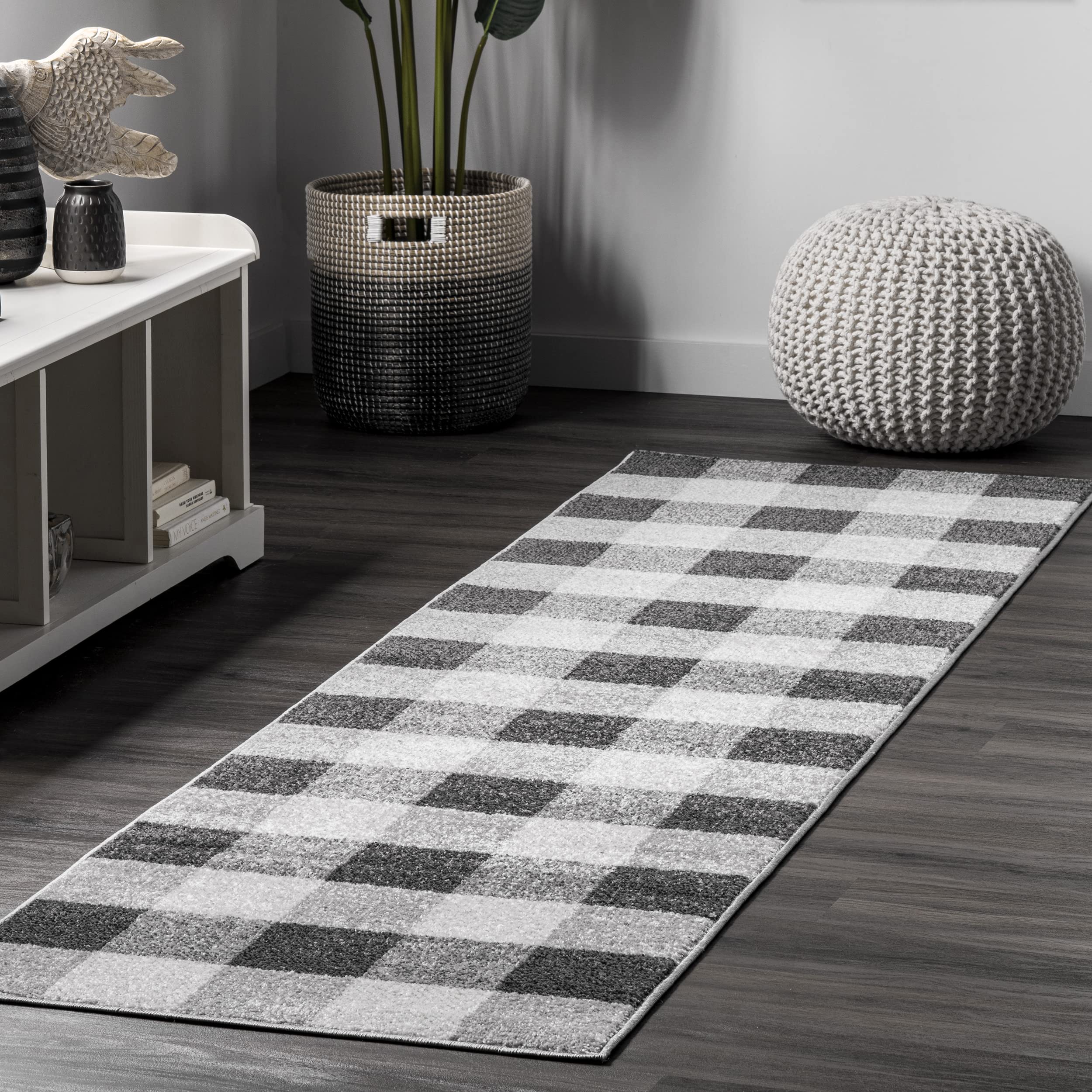 nuLOOM 2' x 6' Performance Indoor Area Rug, Non-Shed, Power Loomed High-Traffic Area Rug for Living Room, Bedroom, Home, Aisha Grey