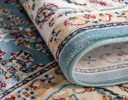 Unique Loom Narenj Collection Classic Traditional Textured Pattern Design Area Rug, 8' x 10' Rectangle, Blue/Beige