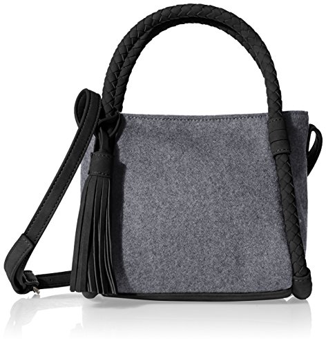 Danielle Nicole Womens Brigit Wool Blend Mini Bucket Handbag Gray Small