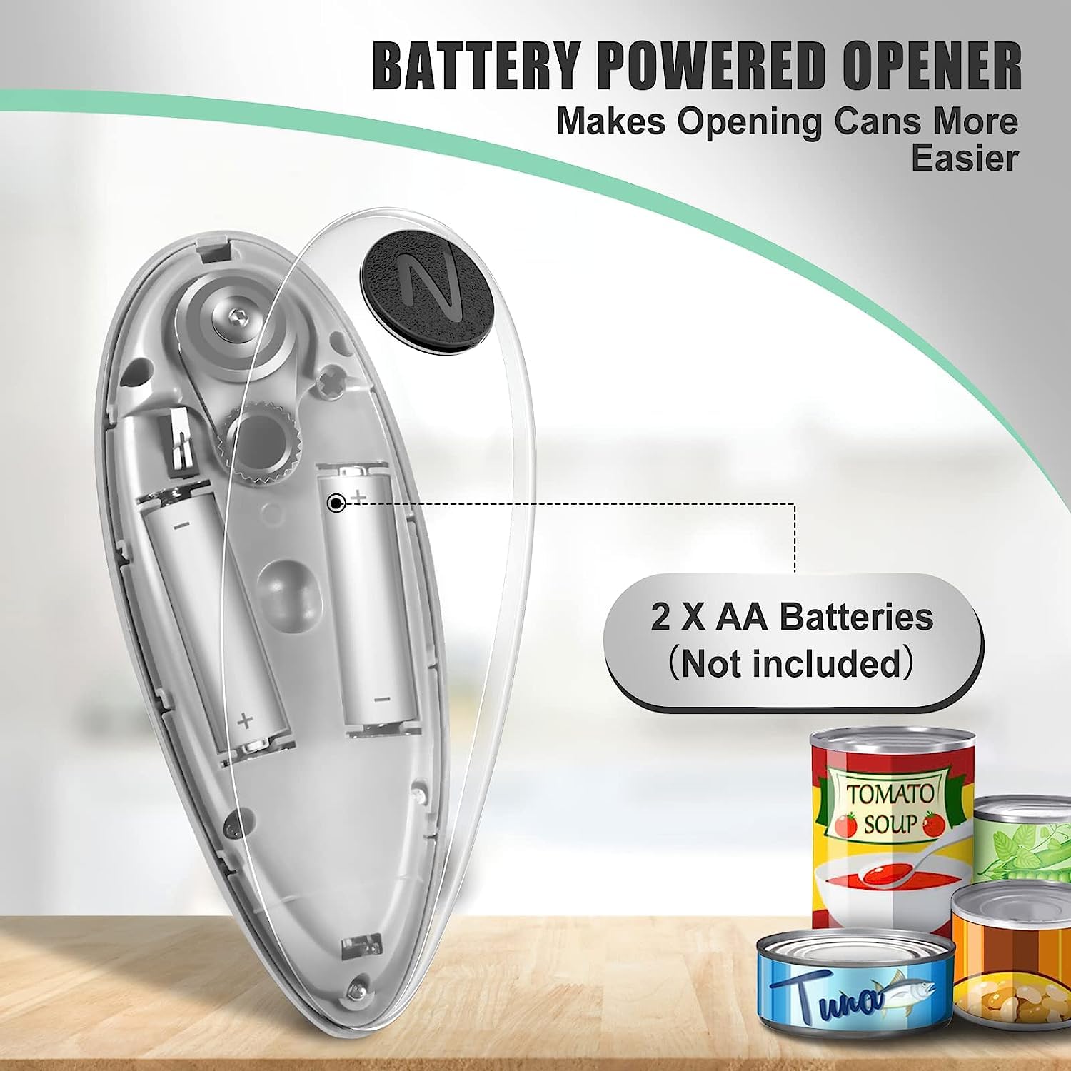Electric Can Opener with Smooth Edge, One-Touch Can Opener Electric Almost Size Can, Electric Can Openers for Kitchen Best Choice for Cooks, Housewives, Elderly and Arthritis Sufferers