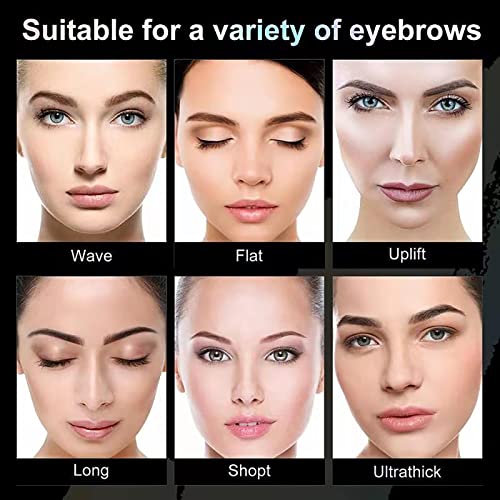 Eyebrow Stencil Kit, One Step Brow Powder Stamp Makeup with 10 Reusable Eyebrow Stencils&2 Eyebrow Pen Brushes, Professional Waterproof Brow Powder Stamp (Dark Brown)