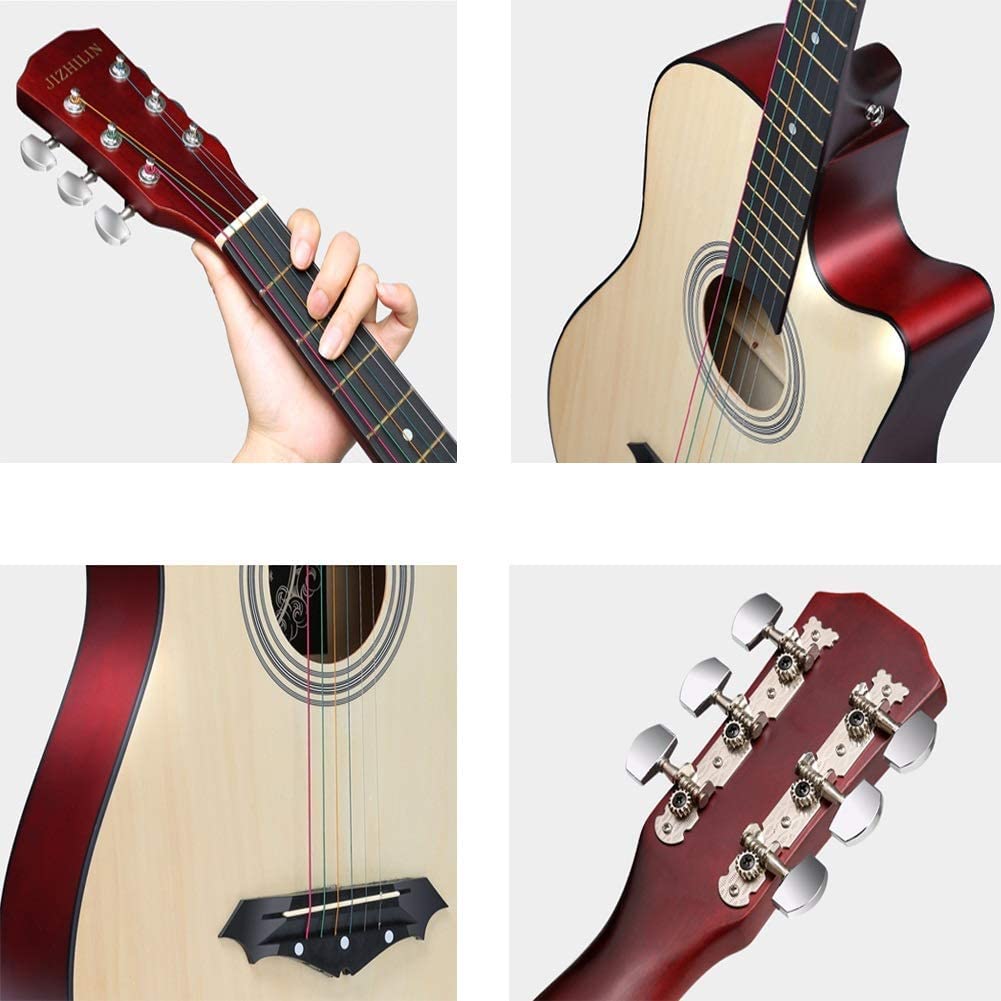 Guitar Kit, String Instrument Electronic Guitar Acoustic Guitar Beginner Classical Guitar Handmade Student Practice Adult Ballad Musical Instrument Spruce Wood Can Carry ( Color : White , Size : Long-