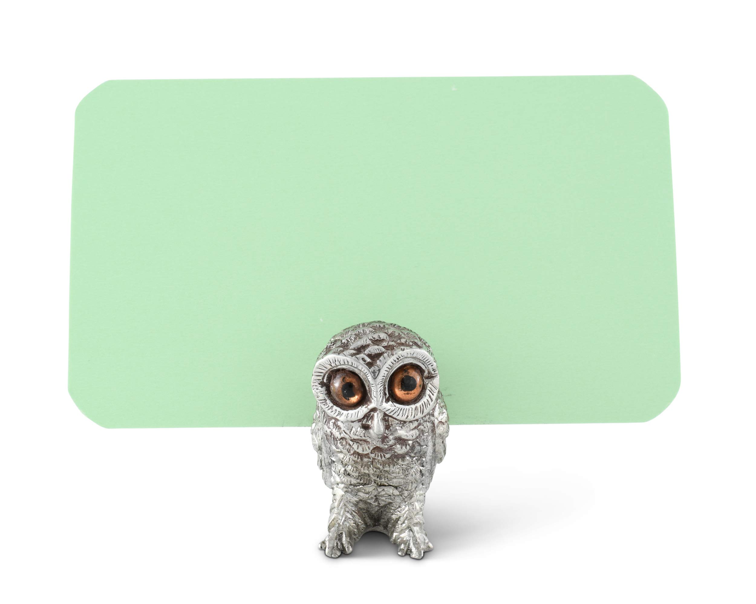 Vagabond House Pewter Owl Place Card Holder/Cheese Markers 1 inch Wide