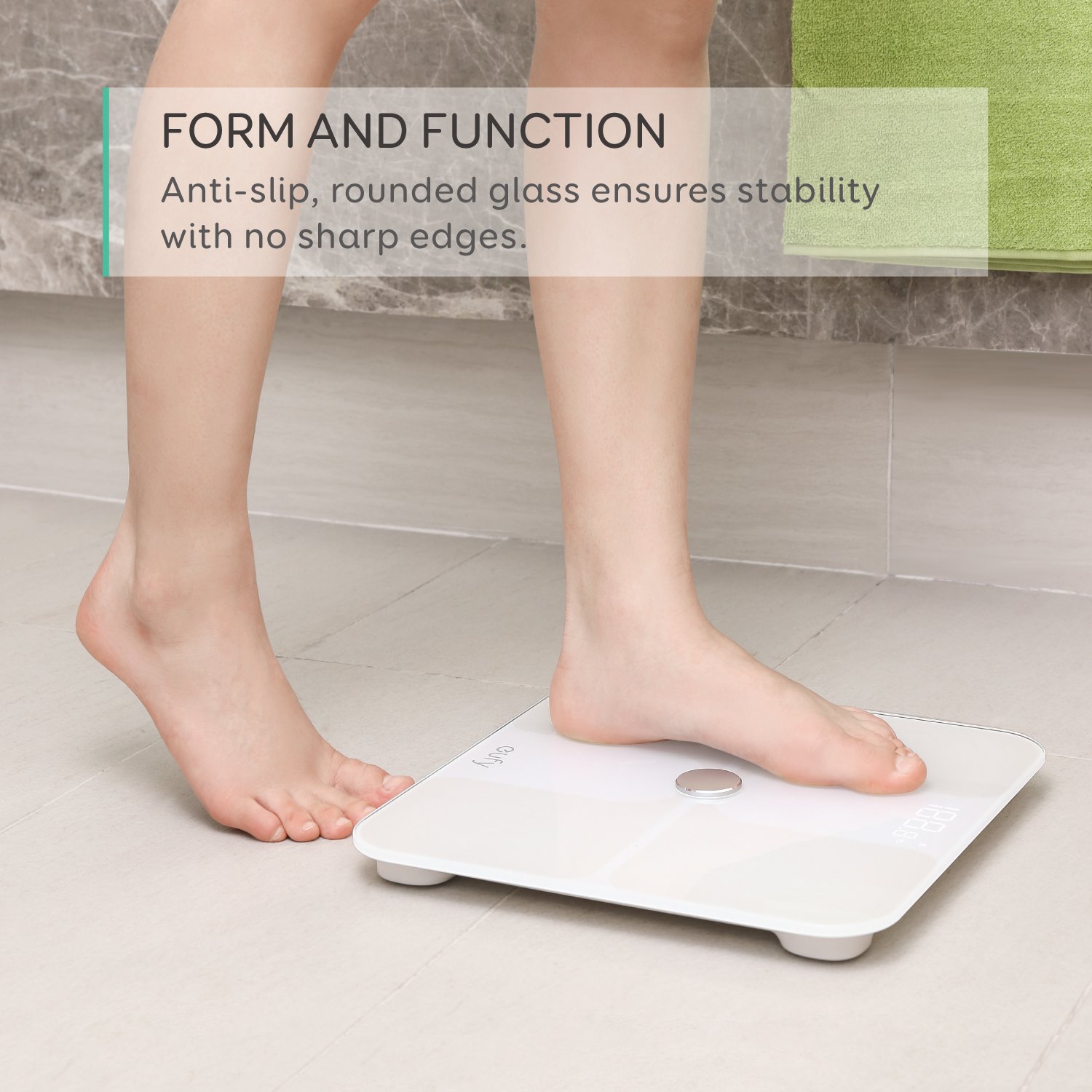 eufy Smart Scale with Bluetooth, Body Fat Scale, Wireless Digital Bathroom Scale, 12 Measurements, Weight/Body Fat/BMI, Fitness Body Composition Analysis, Black/White, lbs/kg.