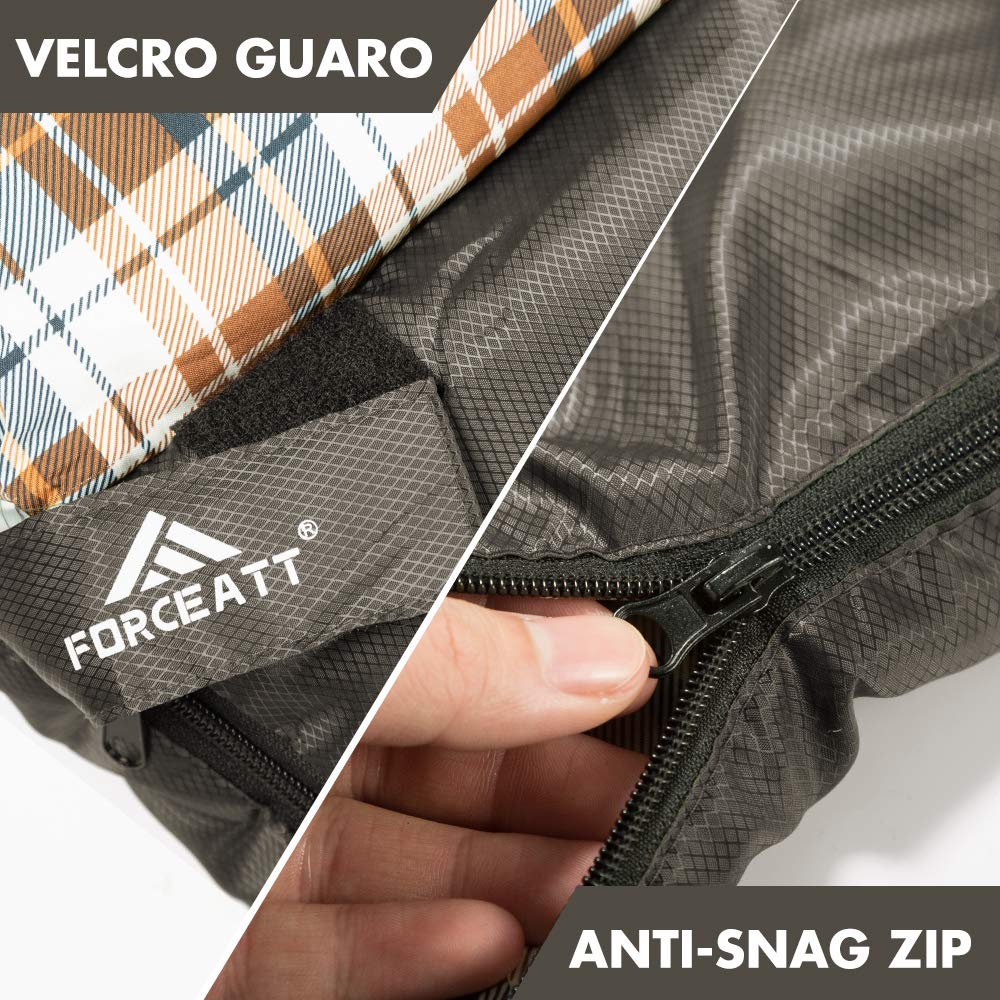 Forceatt Sleeping Bag, 23℉/-5℃ Double Sleeping Bags for Adults & Kids, Lightweight and Water-Repellent Backpacking Sleeping Bag is Warm for Hiking, Camping, Indoor and Outdoor Use in 3-4 Seasons.