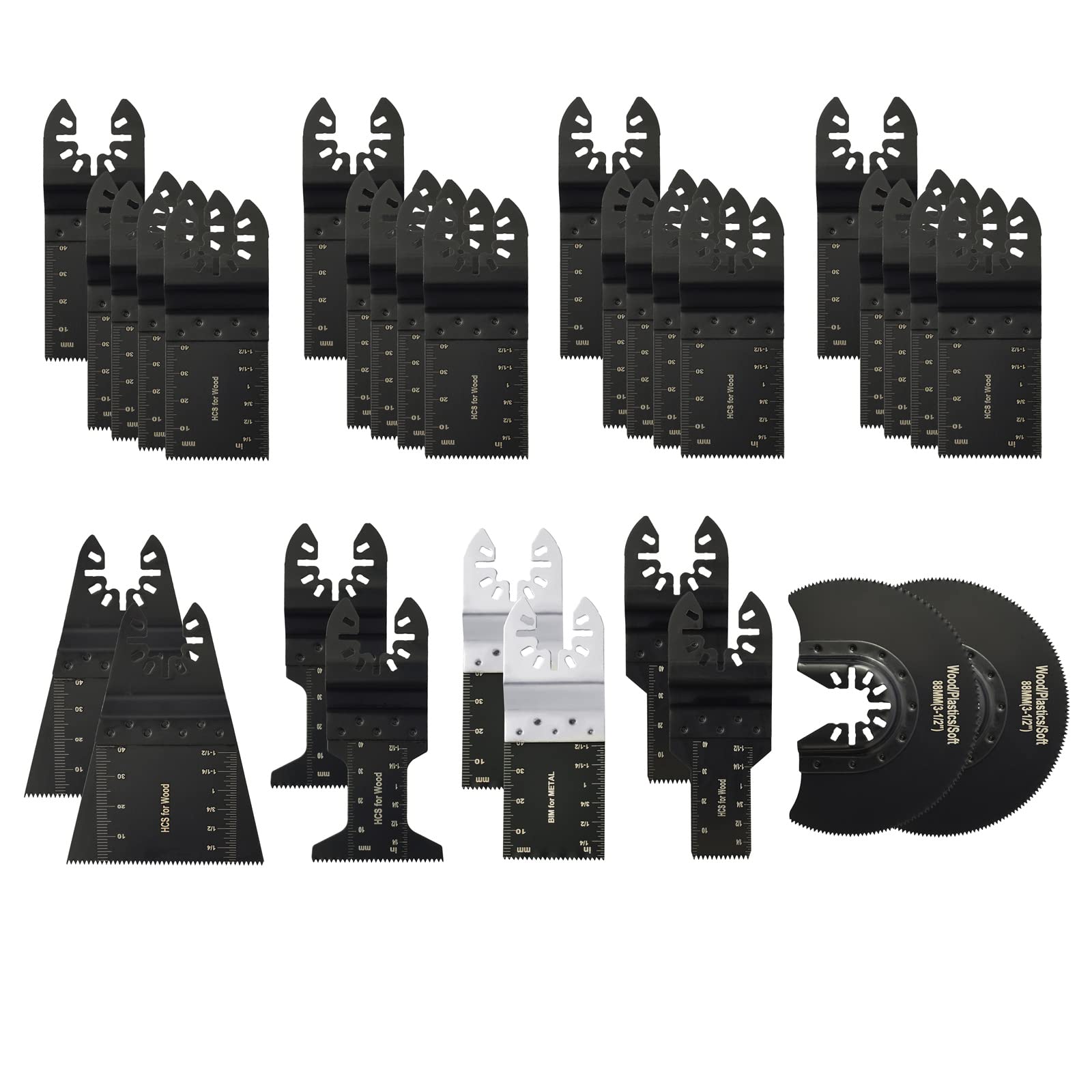 Ettonsun 32PCS Universal Metal Wood Oscillating Multitool Quick Release Saw Blades Fit Fein Multimaster Porter Cable Black & Decker Bosch Craftsman Ridgid Ryobi Makita Milwaukee Rockwell