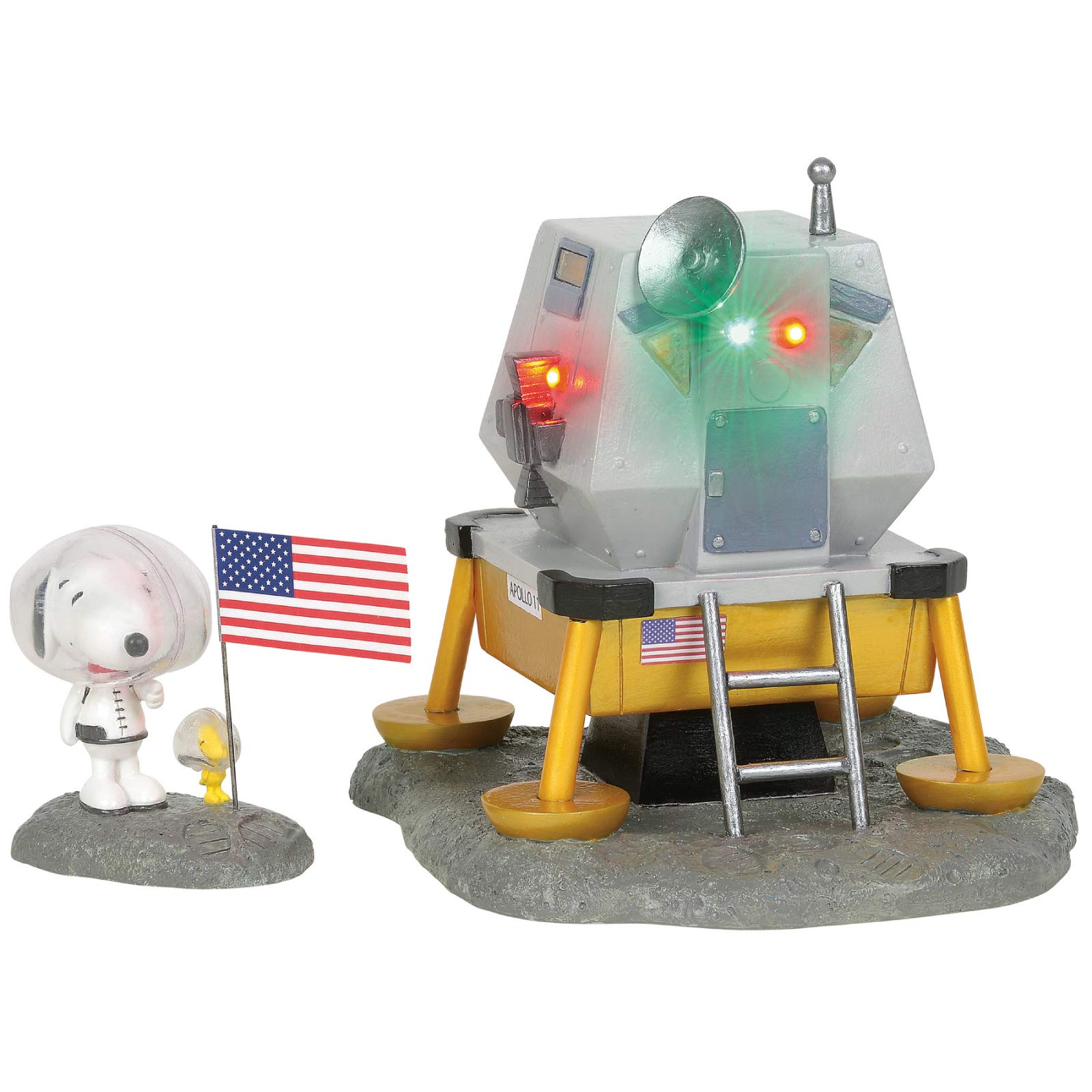 Department 56 Peanuts Village Accessories Beagle Has Landed Lit Figurine Set, 5.51 Inch, Multicolor