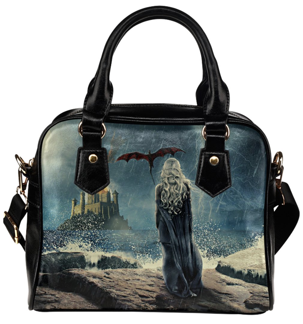 Women Female Crossbody Shoulder Top-handle Bags Shell Handbag with Daenerys Targaryen-Game of Thrones Pattern