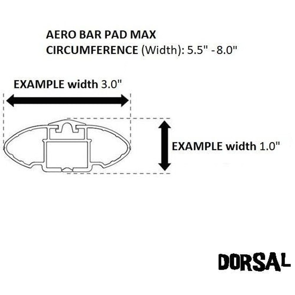 Dorsal Aero Roof Rack Pads for Factory and Wide Crossbars - Pack of 2 for Surfboards Kayaks Sups Snowboards Polyester 34" Inch Black