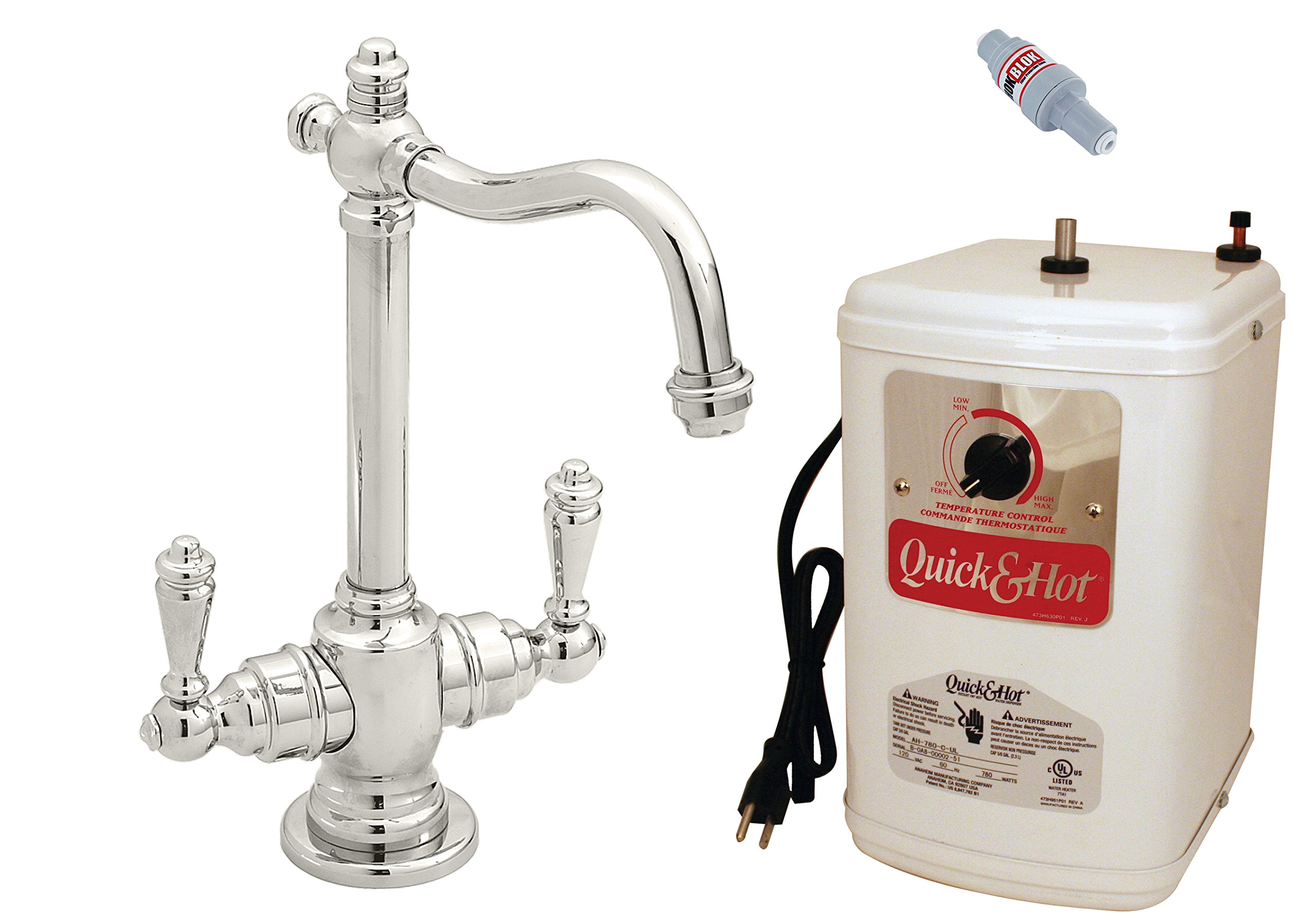 Westbrass D205H-05 Victorian 9" Hot/Cold Water Dispenser & Tank, Polished Nickel