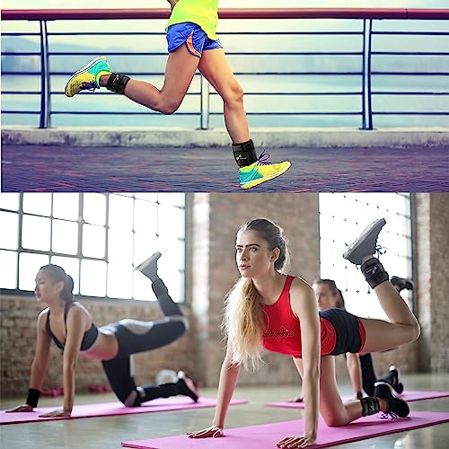 Sportneer Adjustable Ankle Weights 1 Pair 2 4 6 8 10 Lbs Leg Weight Straps for Women Men, Weighted Ankle Weights Set for Gym,Fitness, Workout,Walking, Jogging,1-5 lbs for Each Ankle, 1 Pair 2-10 lbs (Black)
