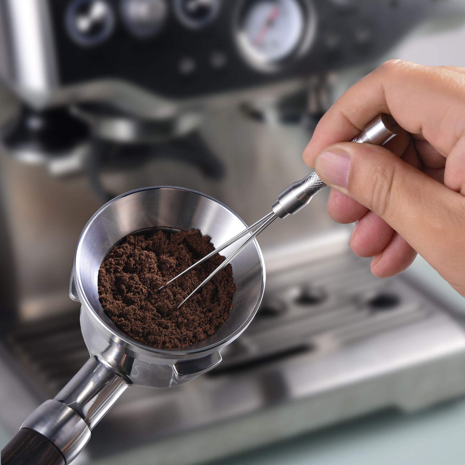 Espresso Coffee Stirrer, MATOW Stainless Steel Mini Whisk for Espresso Stirring Distribution β Professional Coffee Powder Stirring Tool