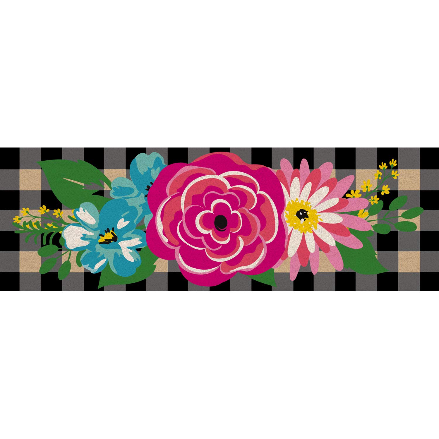 Evergreen Flag Indoor Outdoor Décor for Homes Gardens and Yards Floral Plaid Kensington Switch Mat