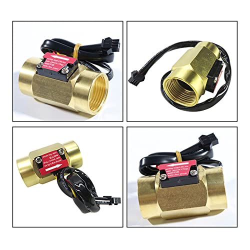 JAERB 3/4" Water Flow Sensor Brass Internal Thread 1.75MPa Sensor Turbine Flowmeter DC5~18V